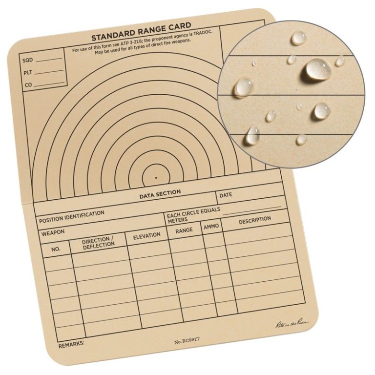 6 X 5 Combat Range Card - C.O.P.S. Inc.